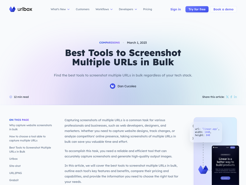 Best Tools to Screenshot Multiple URLs in Bulk | Urlbox Best Tools to Screenshot Multiple URLs in Bulk | Urlbox
