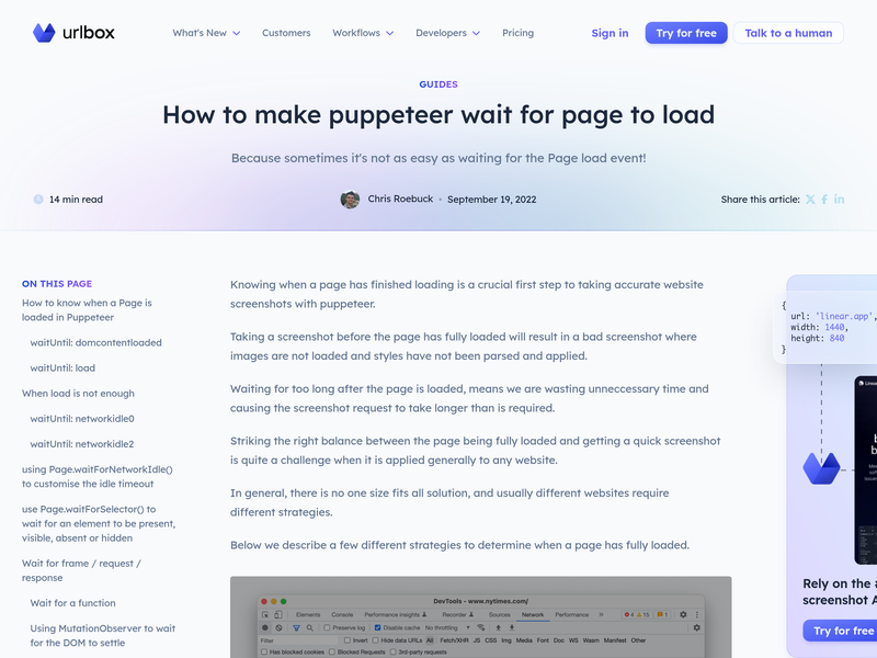 How to make puppeteer wait for page to load | Urlbox How to make puppeteer wait for page to load | Urlbox
