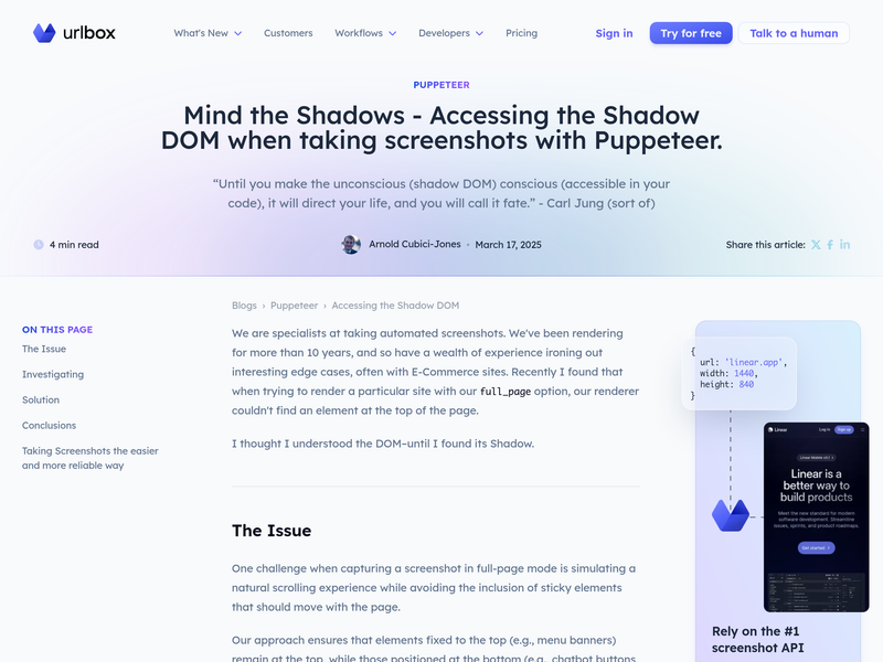 Mind the Shadows - Accessing the Shadow DOM when taking screenshots ... Mind the Shadows - Accessing the Shadow DOM when taking screenshots ...