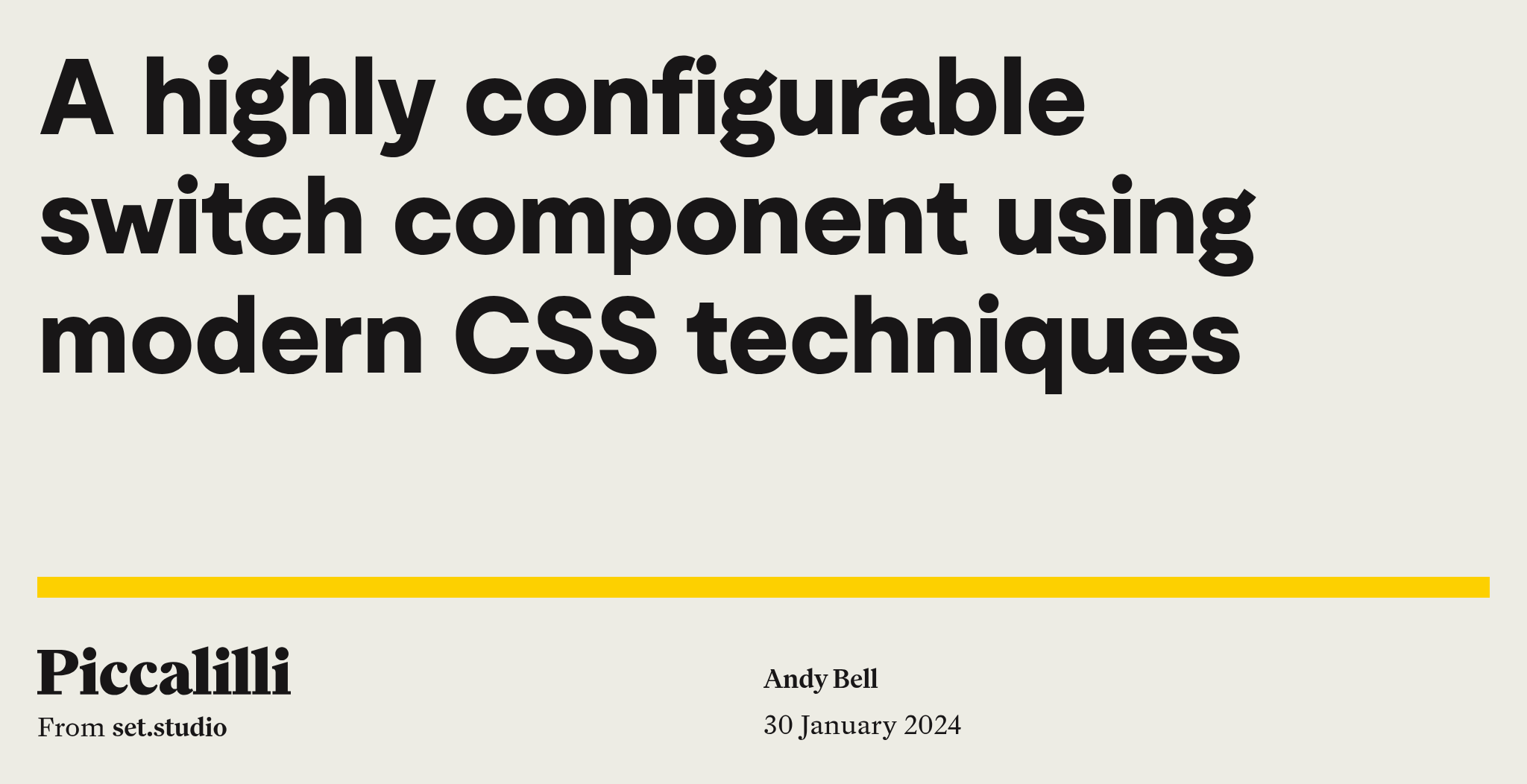 A highly configurable switch component using modern CSS techniques ... A highly configurable switch component using modern CSS techniques ...